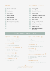 Complete Backpacking Gear Checklist - Jess Wandering